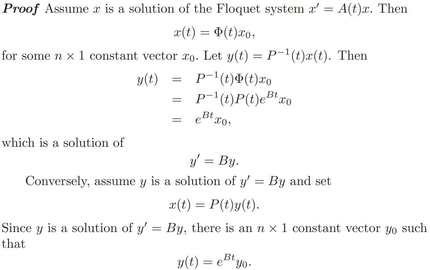 Theorem 2.71 Let Φ(t)=P(t)eBt be as in Floquet's | Chegg.com