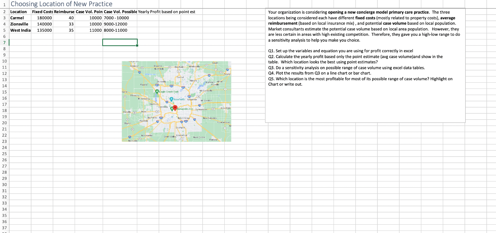 Choosing Location of New Practice Location Fixed | Chegg.com