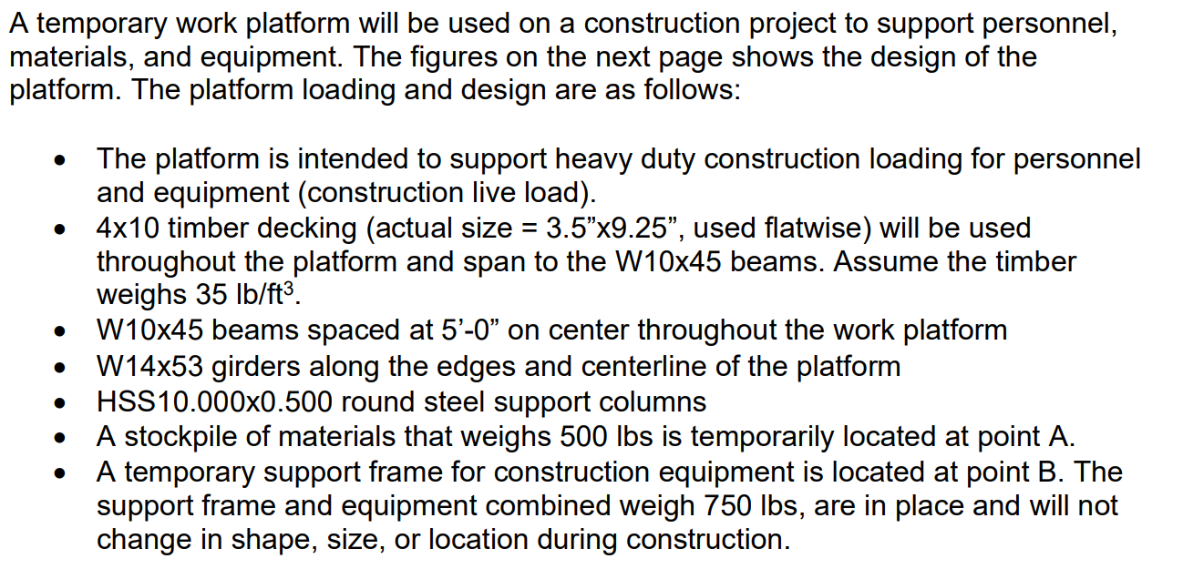 Solved A temporary work platform will be used on a | Chegg.com