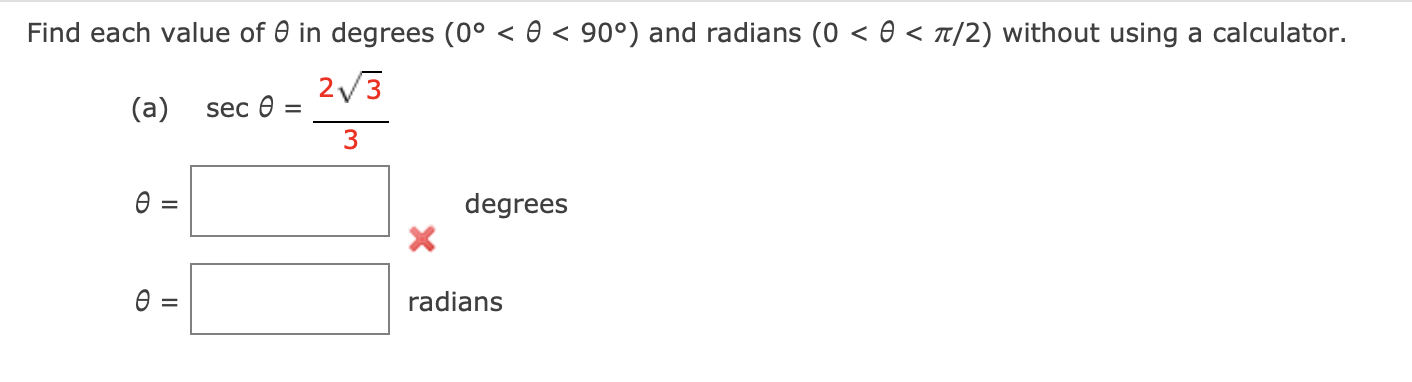 Solved Find each value of θ ﻿in degrees (0°