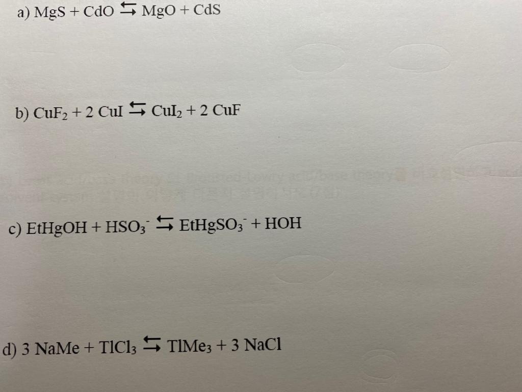 Solved Using the Hard/Soft-Acid/Base theory, explain whether | Chegg.com