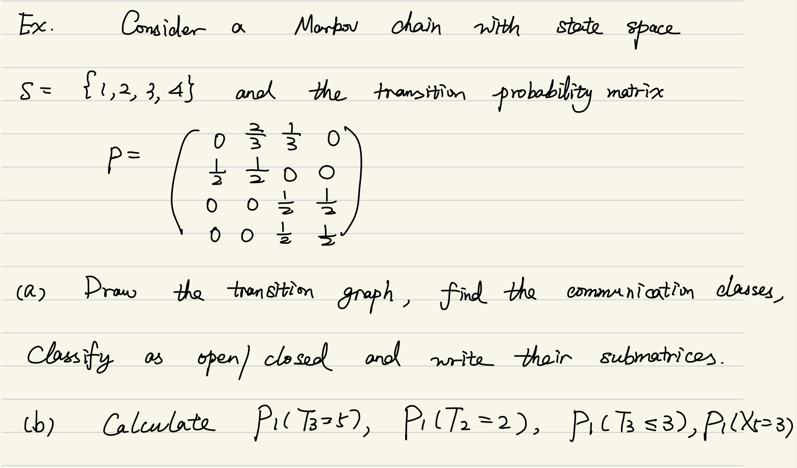 Ex. Consider a Marpor chain with state space | Chegg.com