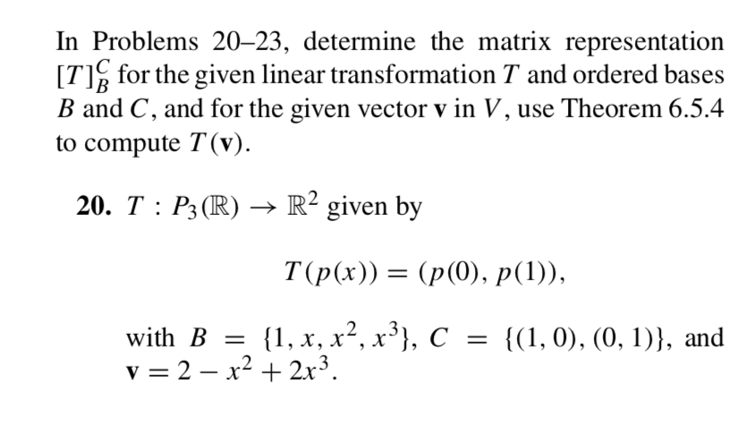 Solved In Problems 20–23, determine the matrix | Chegg.com