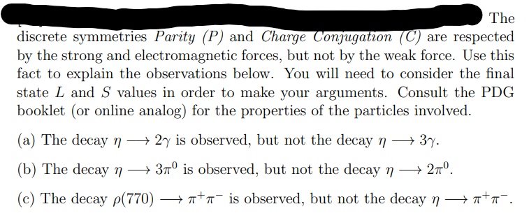 Solved Discrete Symmetries Parity P And Charge Conjugation