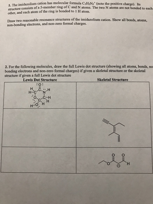 Solved 1. The imidazolium cation has molecular formula | Chegg.com