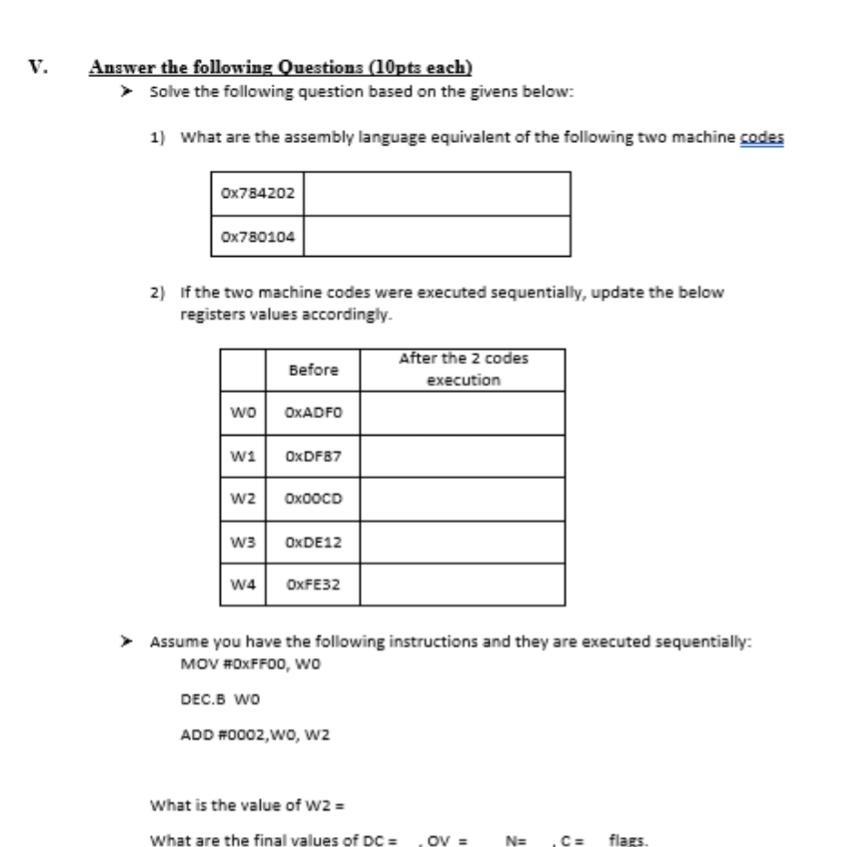 Answer the following Questions (10pts each) - Solve | Chegg.com Answer the following Questions (10pts each) - Solve | Chegg.com