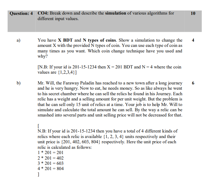 10 Question: 4 C04: Break down and describe the | Chegg.com
