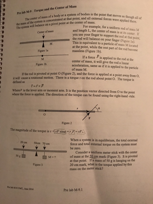 Solved Torque and the Center of Mass The center of mass of a | Chegg.com