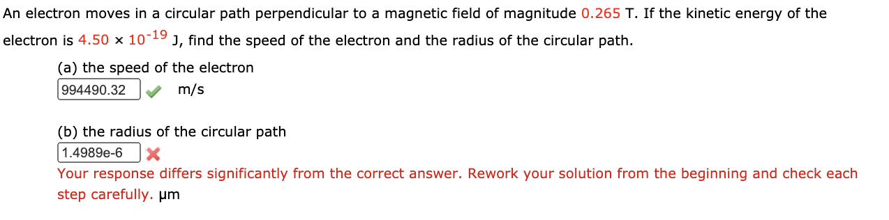 Solved An electron moves in a circular path perpendicular to | Chegg.com