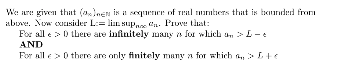 Solved We are given that (an)nen is a sequence of real | Chegg.com