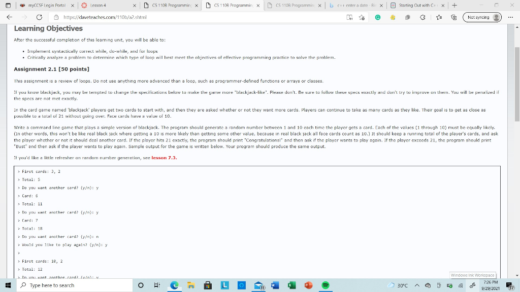 Solved myCCSF Login Portal x Lesson 4 X CS 110B Programmir X | Chegg.com