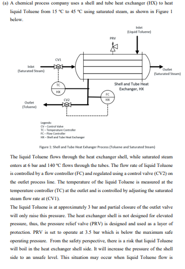 Solved (a) A chemical process company uses a shell and tube | Chegg.com