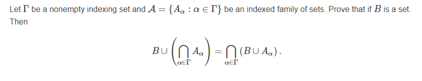 Solved Let I be a nonempty indexing set and A={Aq: a ef} be | Chegg.com