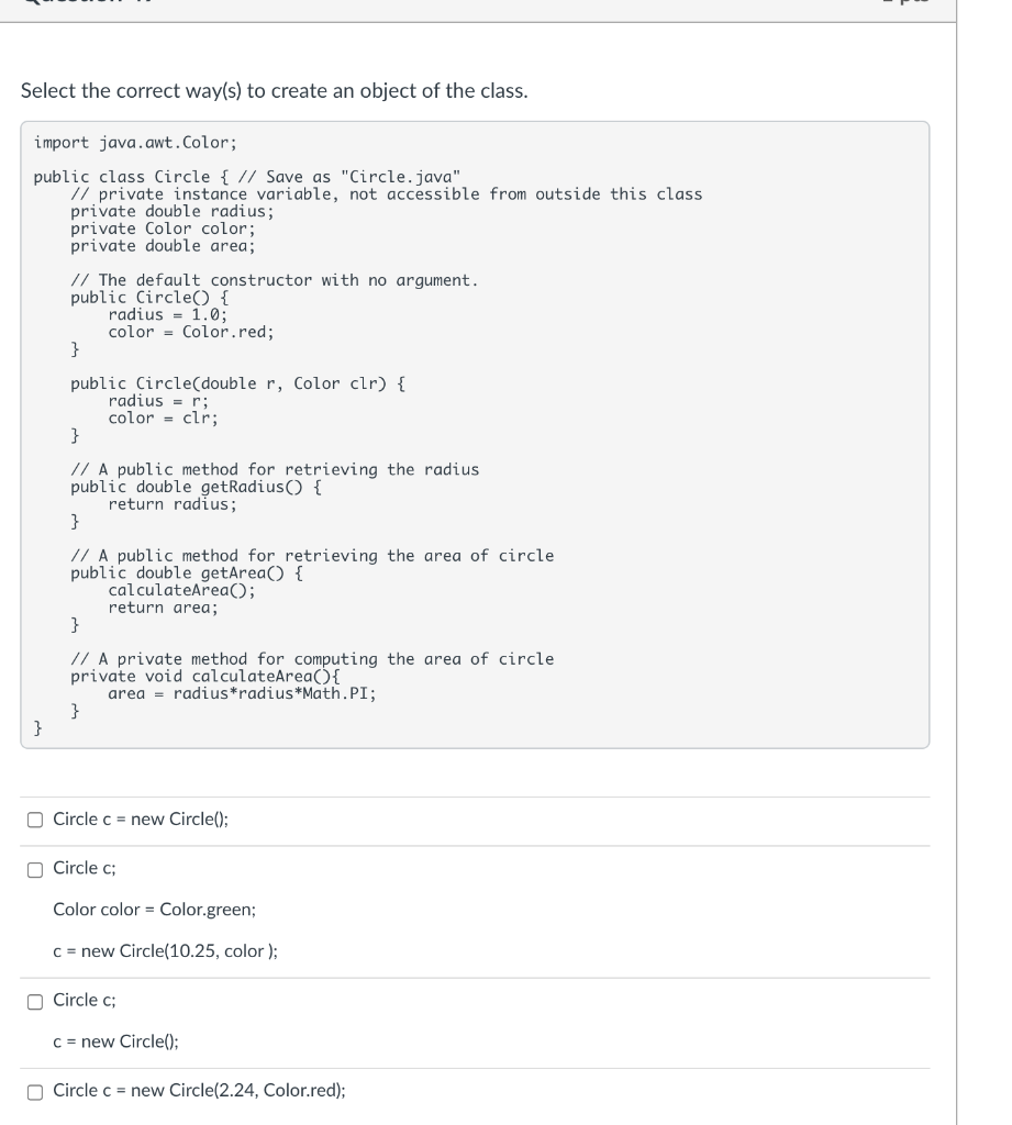 Solved Question 48 1 pts Given the array listOfStudents, | Chegg.com