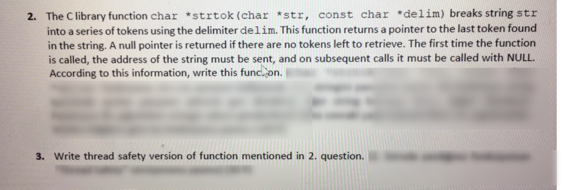 2. The C library function char *strtok (char *str, | Chegg.com