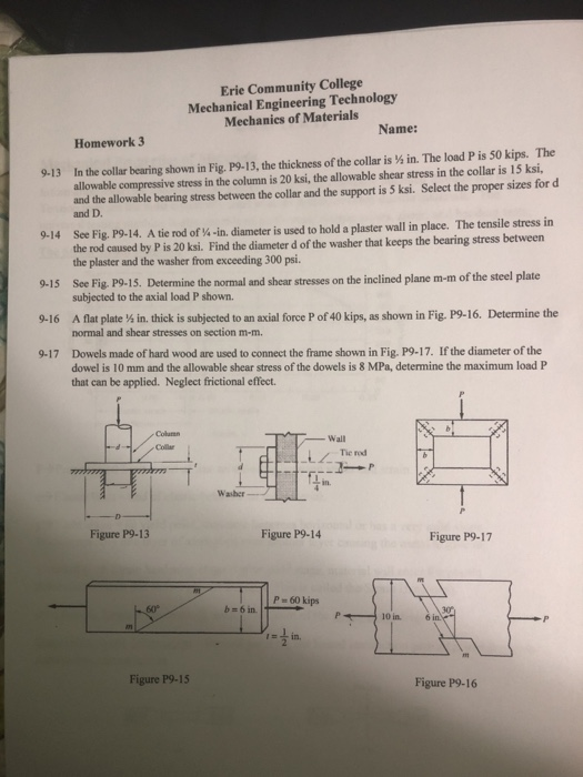 Solved Erie Community College Mechanical Engineering | Chegg.com
