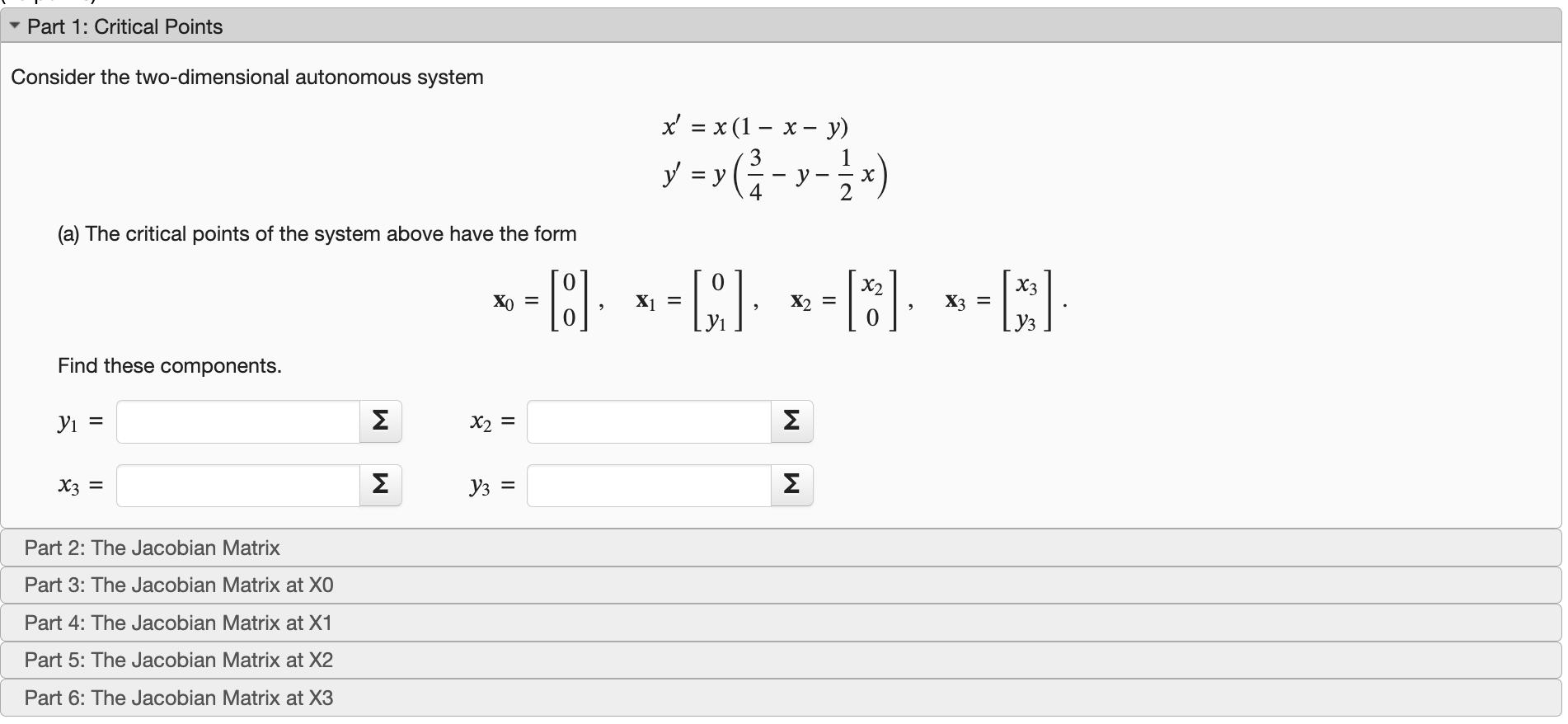 Solved Consider the two-dimensional autonomous system | Chegg.com