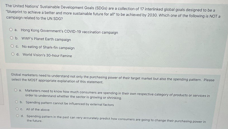 Solved The United Nations' Sustainable Development Goals | Chegg.com