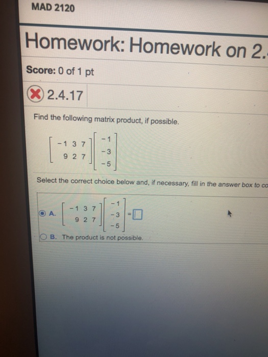 Solved MAD 2120 Homework: Homework on 2. Score: 0 of 1 pt | Chegg.com
