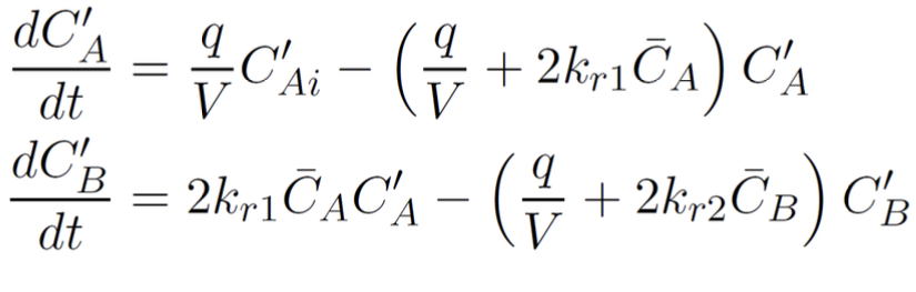 Consider a CSTR with series reaction . Both reactions | Chegg.com