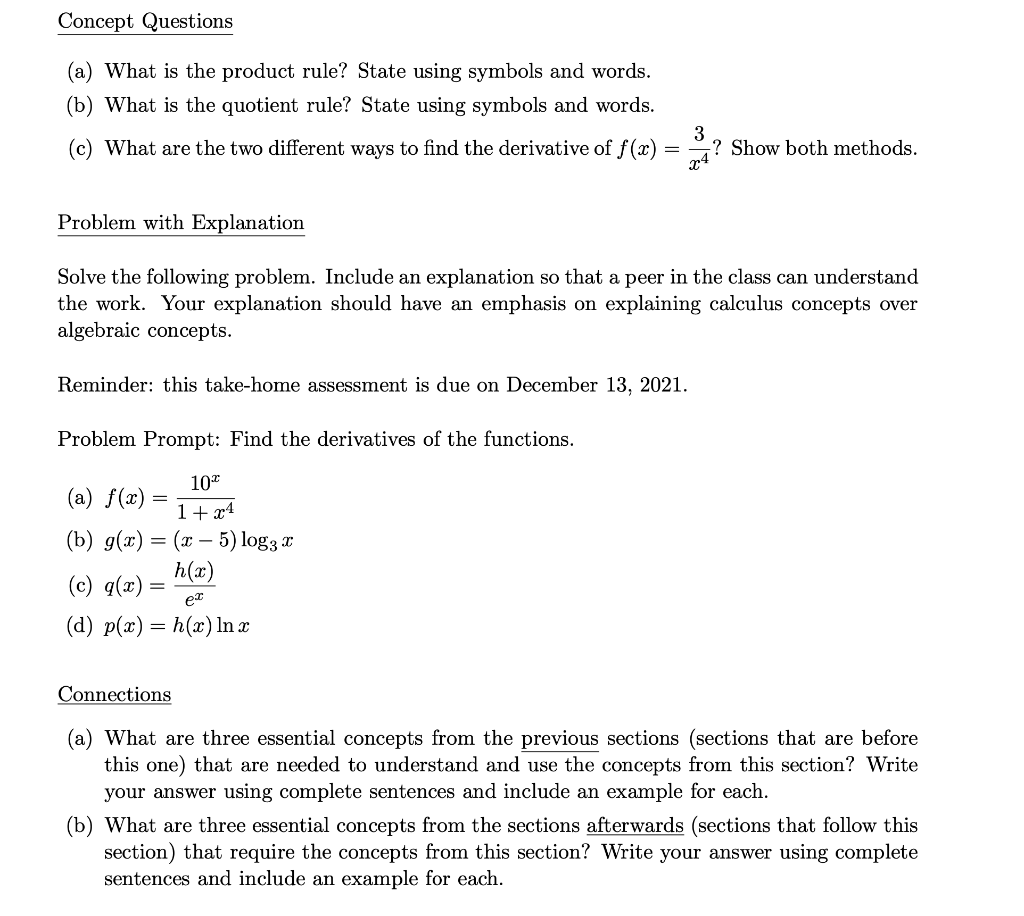 Solved Concept Questions (a) What is the product rule? State | Chegg.com