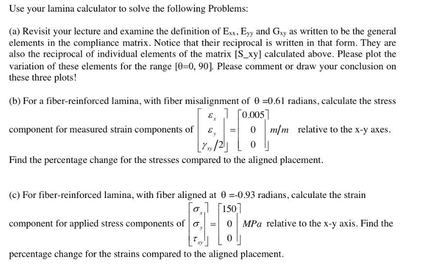Use your lamina calculator to solve the following | Chegg.com