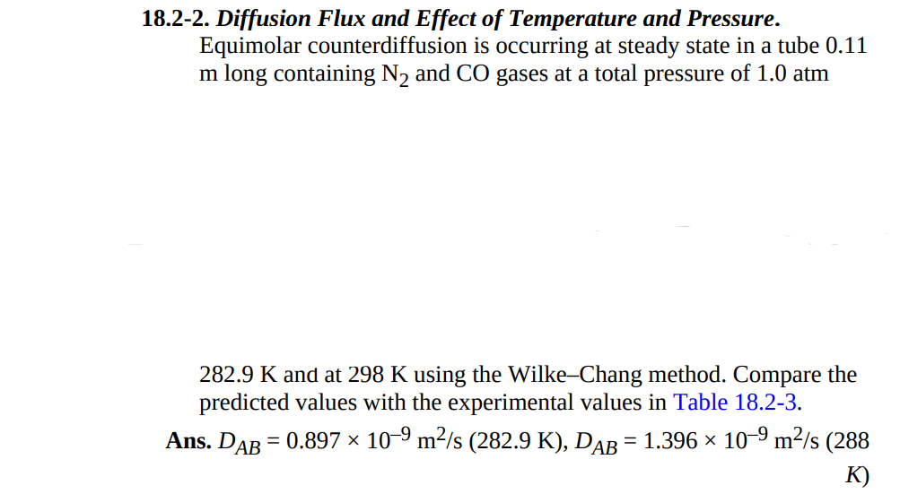 Solved 18.2-2. Diffusion Flux and Effect of Temperature and | Chegg.com