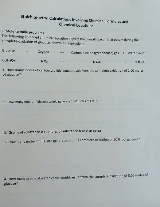 Solved Stoichiometry: Calculations involving Chemical | Chegg.com