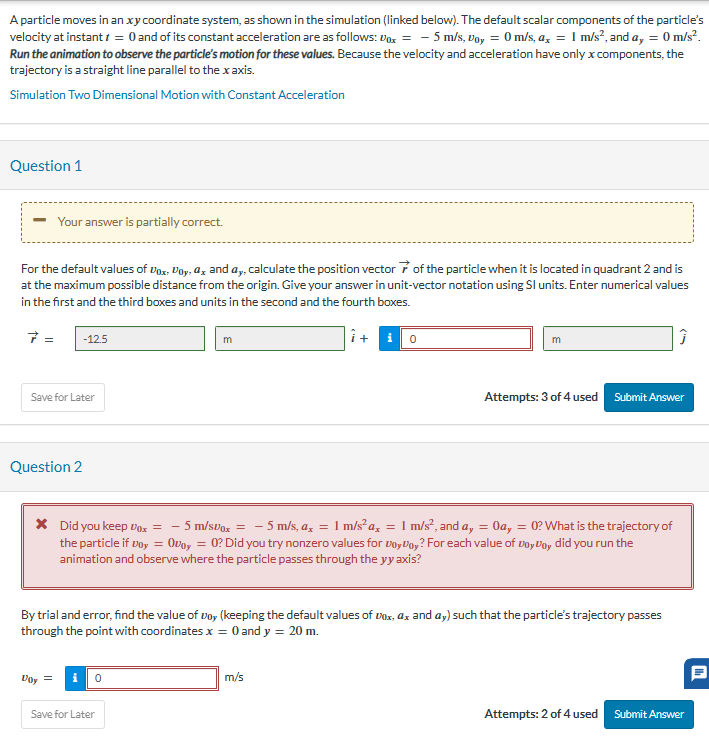 A particle moves in an xy ﻿coordinate system, as | Chegg.com