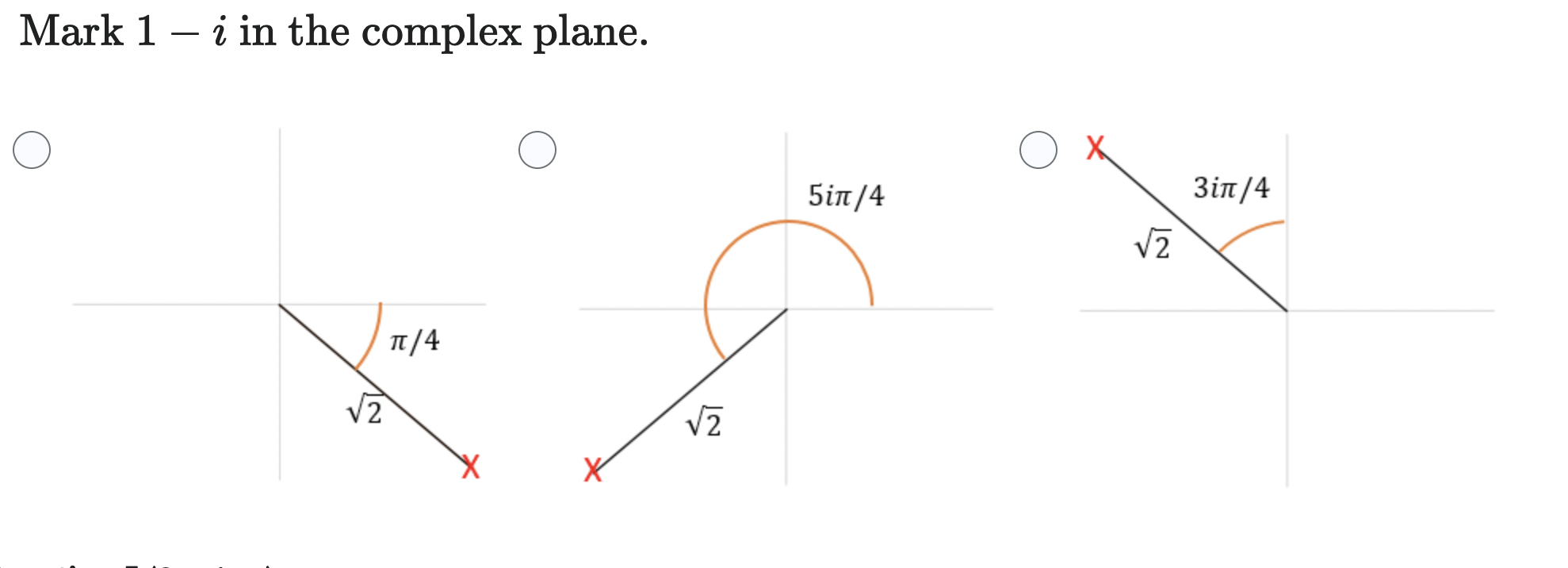 Solved Mark 1−i in the complex plane. | Chegg.com