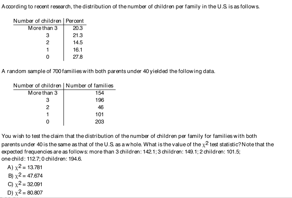 Solved According to recent research, the distribution of the | Chegg.com