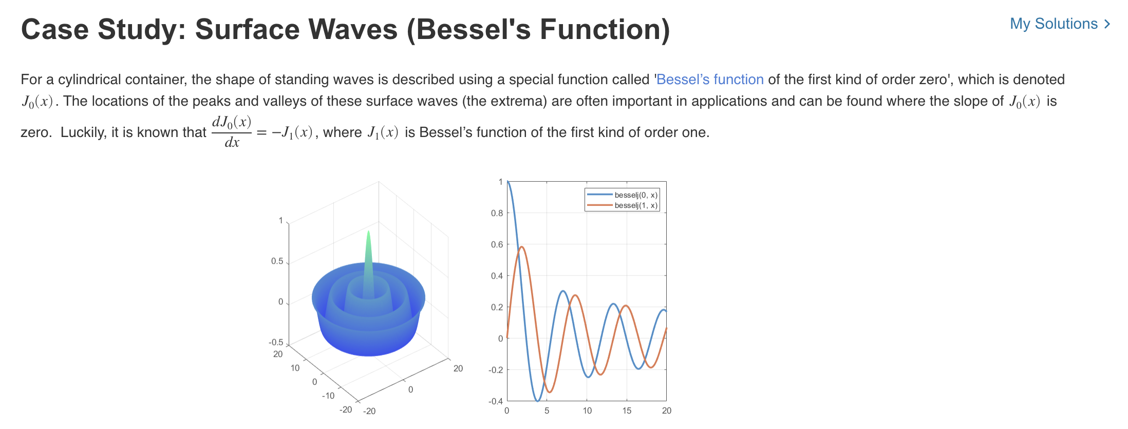 Solved Case Study: Surface Waves (Bessel's Function) My | Chegg.com