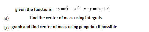 given the functions y=6 - x2 e y= x +4 a) find the | Chegg.com