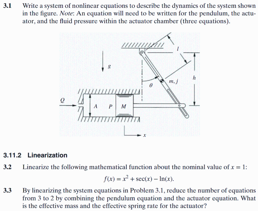 3.3 ONLY By linearizing the system equations in | Chegg.com
