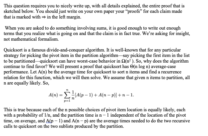 Solved This question requires you to nicely write up, with | Chegg.com
