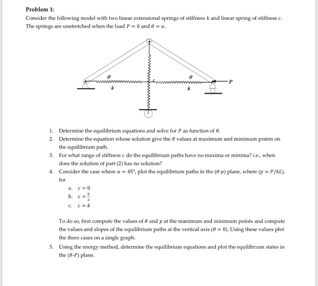 Problem 1: Consider the following model with two | Chegg.com