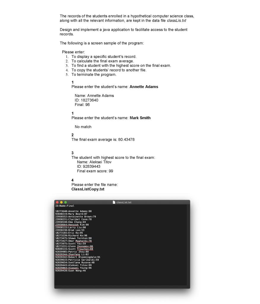 Solved The records of the students enrolled in a | Chegg.com