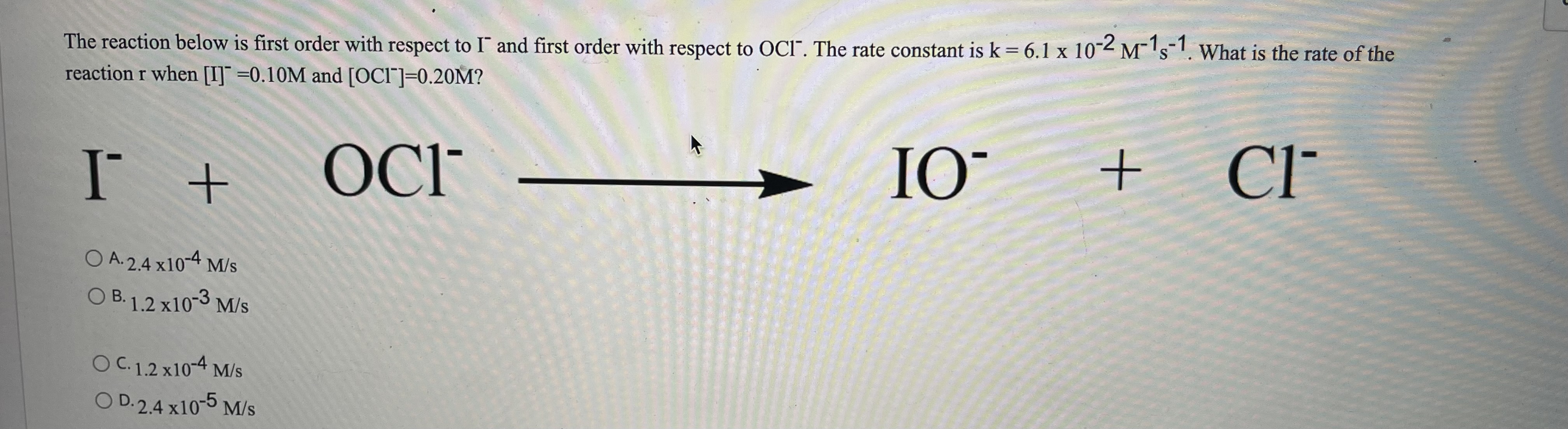 Solved I−+OCl− IO−+Cl− | Chegg.com