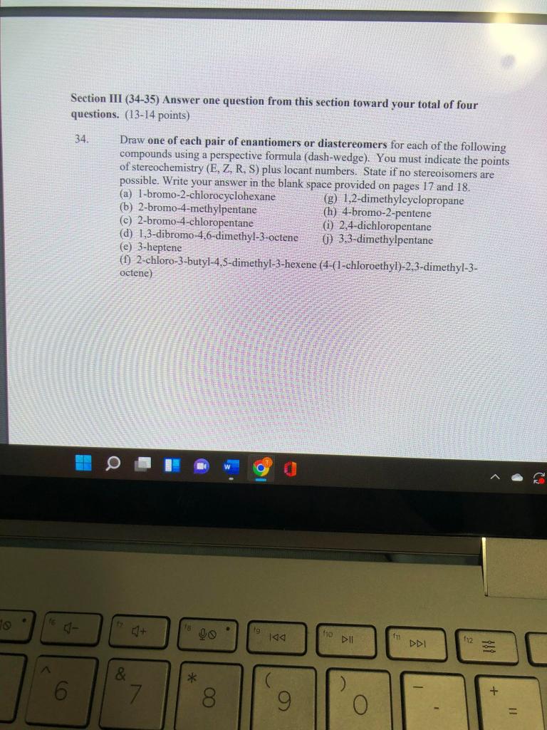 Solved questions. (13-14 points) 34. Draw one of each pair | Chegg.com