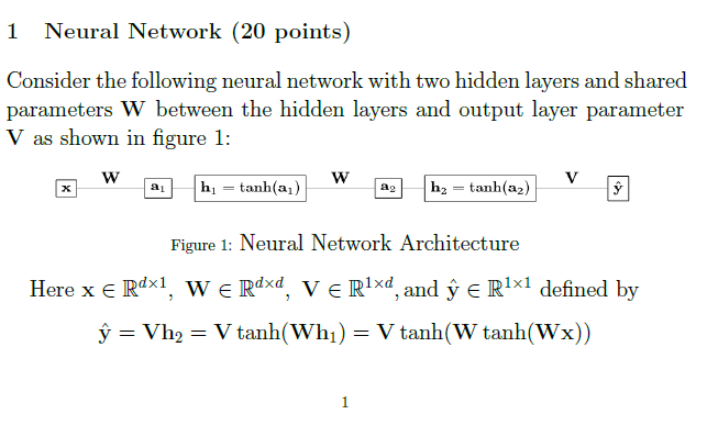 Consider the following neural network with two hidden | Chegg.com