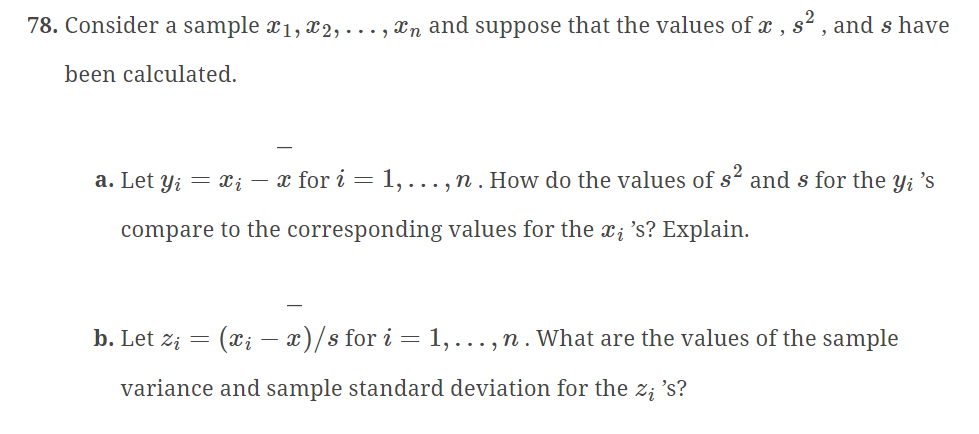 Solved 8. Consider a sample x1,x2,…,xn and suppose that the | Chegg.com