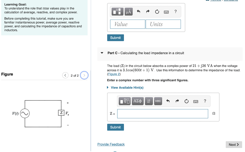 Solved rms Values and Power Calculations 11 of 12 II Review | Chegg.com