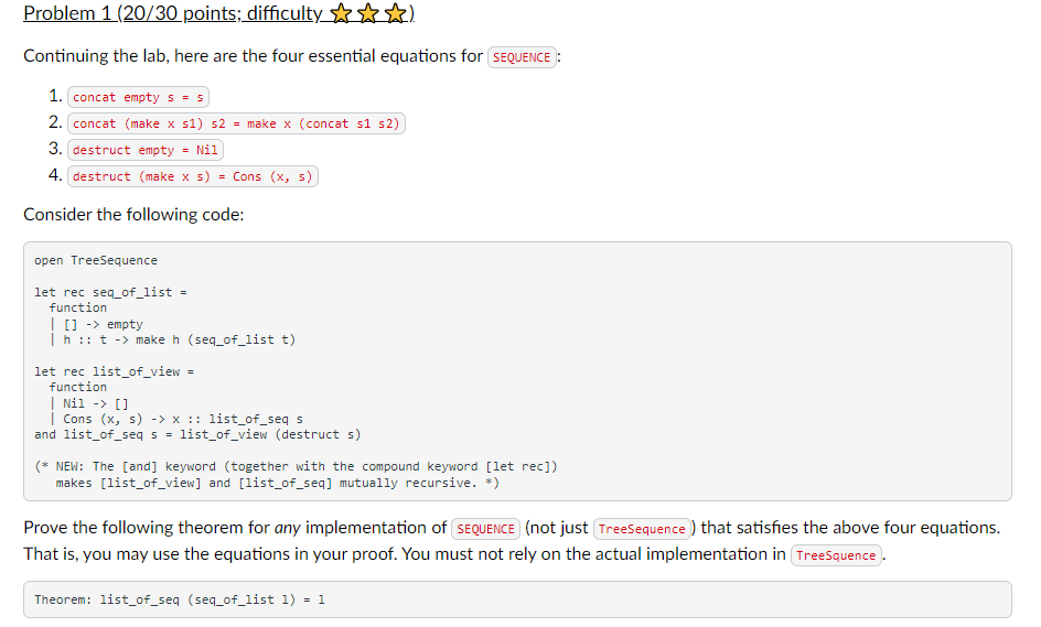 Solved I have to prove this problem with OCaml... Please | Chegg.com