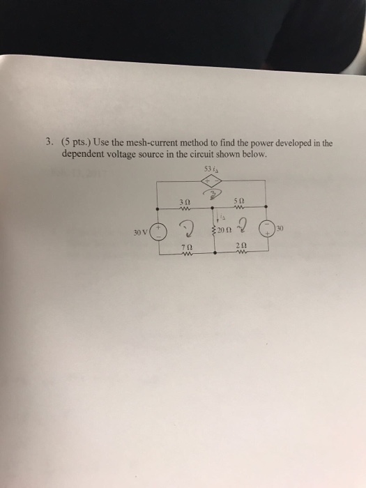 Solved Use The Mesh Current Method To Find The Power