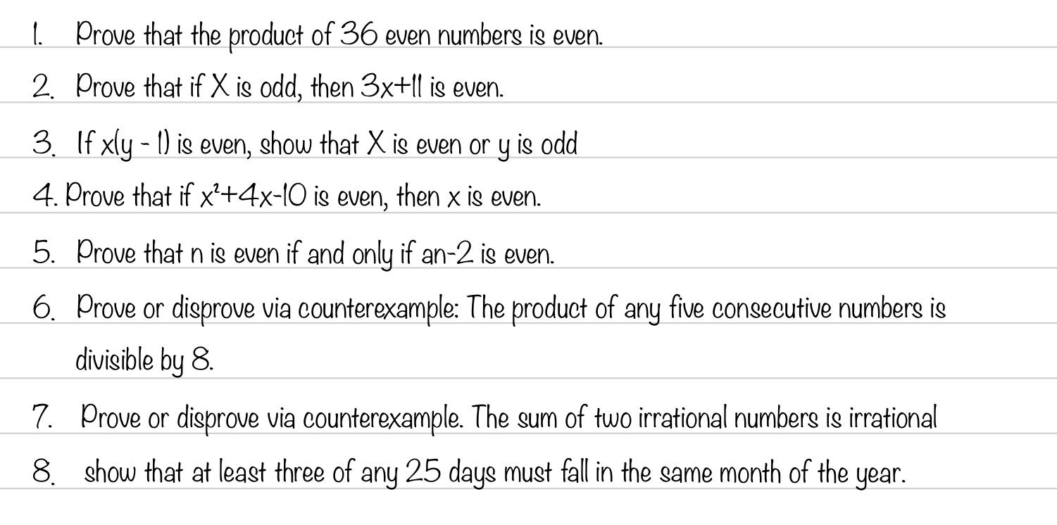 Solved 1. Prove that the product of 36 even numbers is even. | Chegg.com