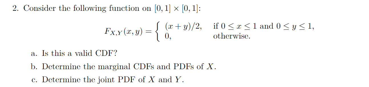 Solved 2. Consider the following function on [0,1]×[0,1] : | Chegg.com