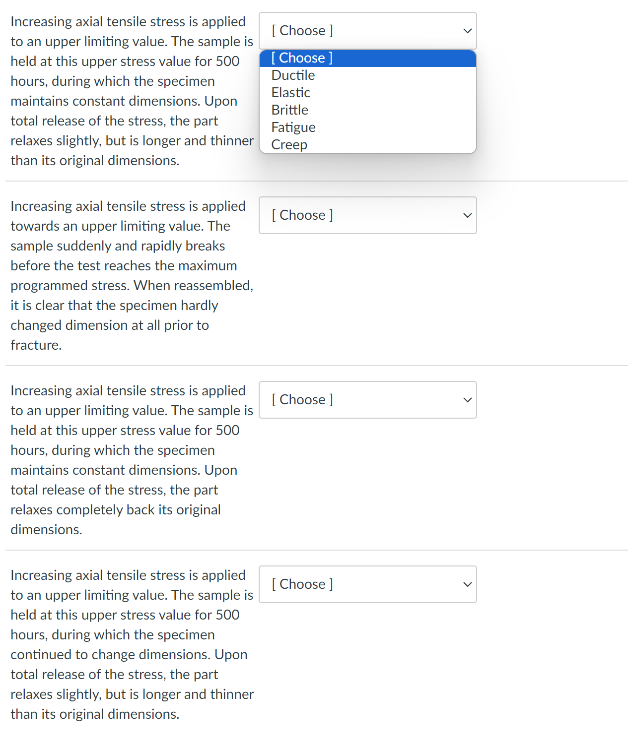 Solved Increasing axial tensile stress is applied to an | Chegg.com
