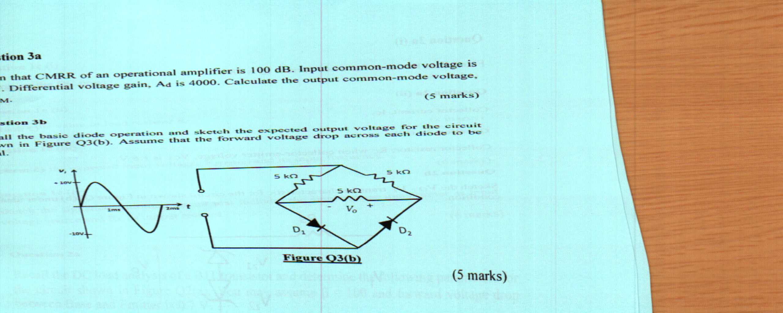 tion 3a that CMRR of an operational amplifier is 100 | Chegg.com
