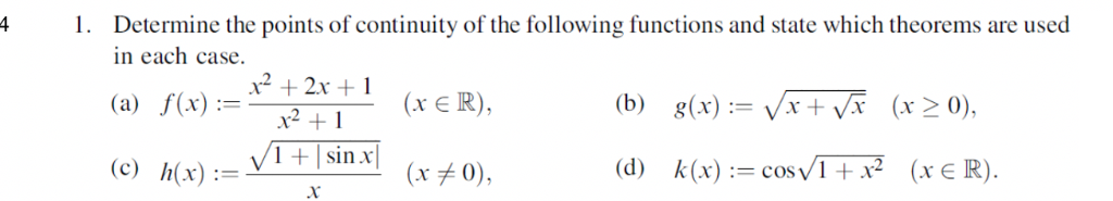 Solved Determine the points of continuity of the following | Chegg.com