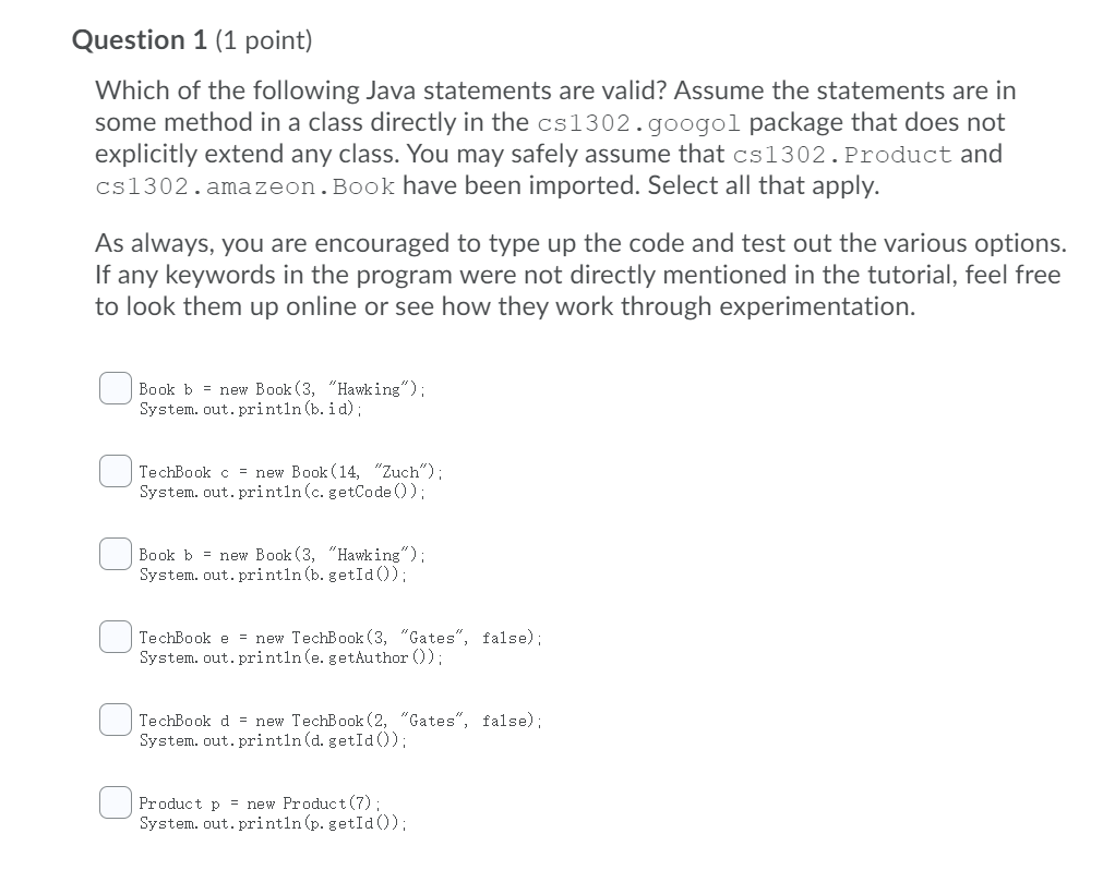 Solved Example Code The next three questions refer to the | Chegg.com